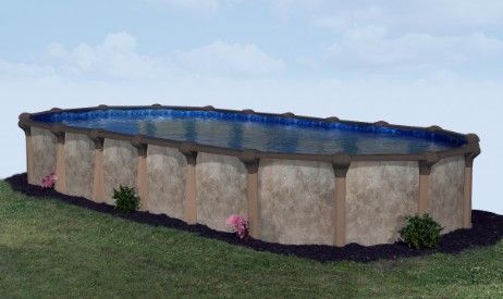Custom Coronado 8' x 12' Oval Resin Hybrid Above Ground Pool Package ...