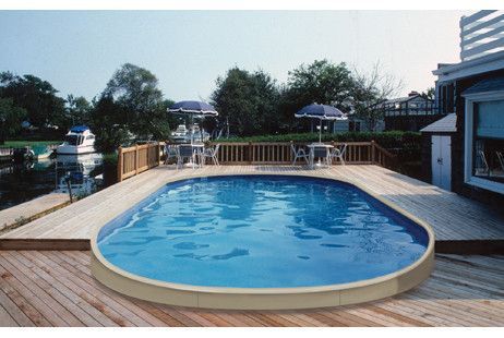 Custom HydroSphere 18' x 33' Oval Semi-Inground Packaged Poo